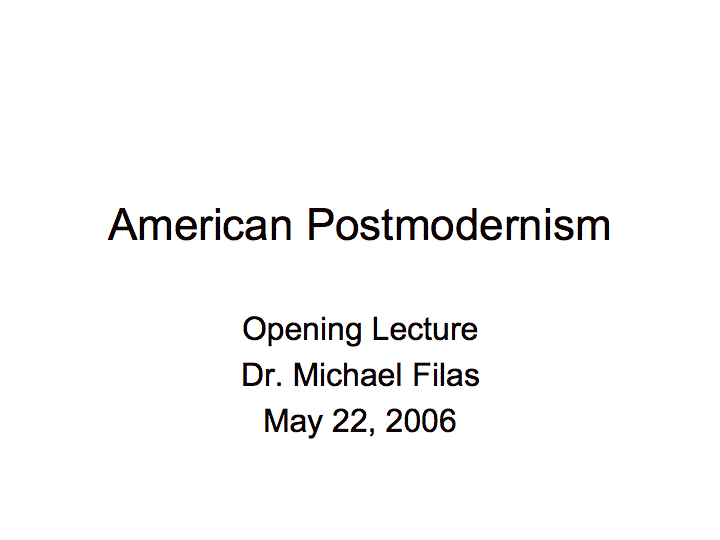 American Postmodernism